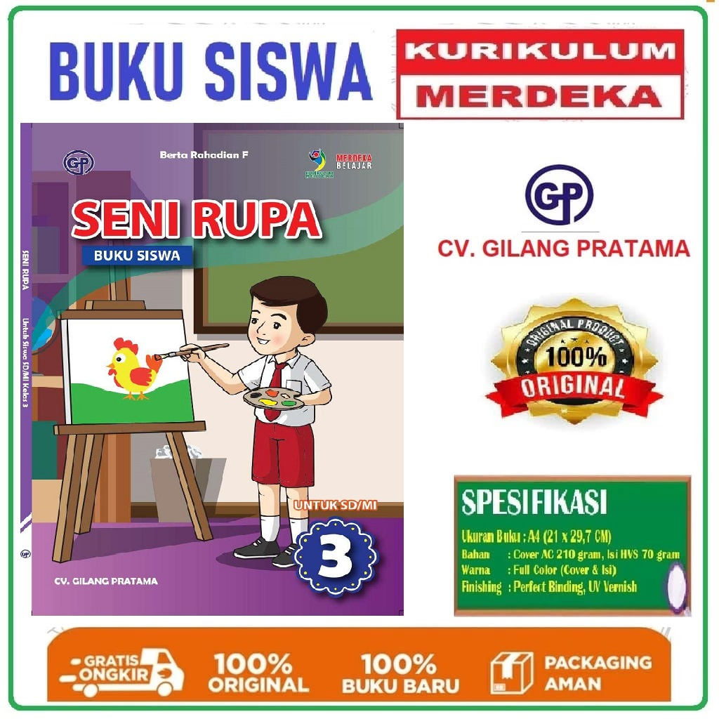 Jual Buku Siswa Seni Rupa Kelas 3 SD Kurikulum Merdeka - Seni Rupa SD / MI Kelas III Gilang ...