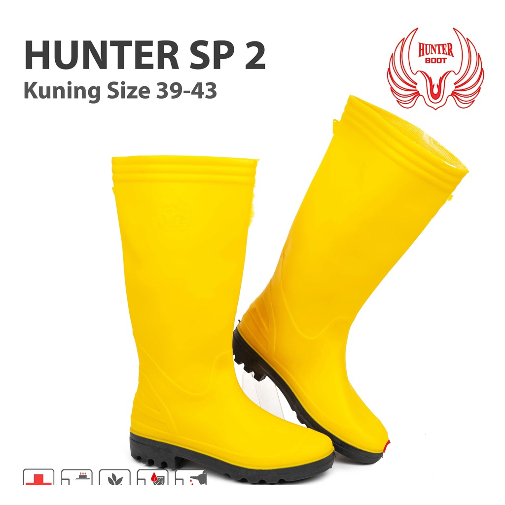 Jual Sepatu boot Hunter SP2 tinggi kuning/hitam boot kerja dan proyek ...