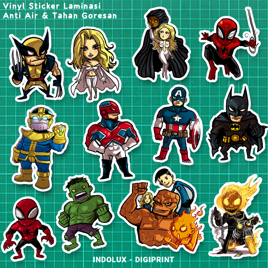 Jual 35 PCS MARVEL STICKER CHIBI STIKER AESTHETIC PACK SPIDERMAN ...