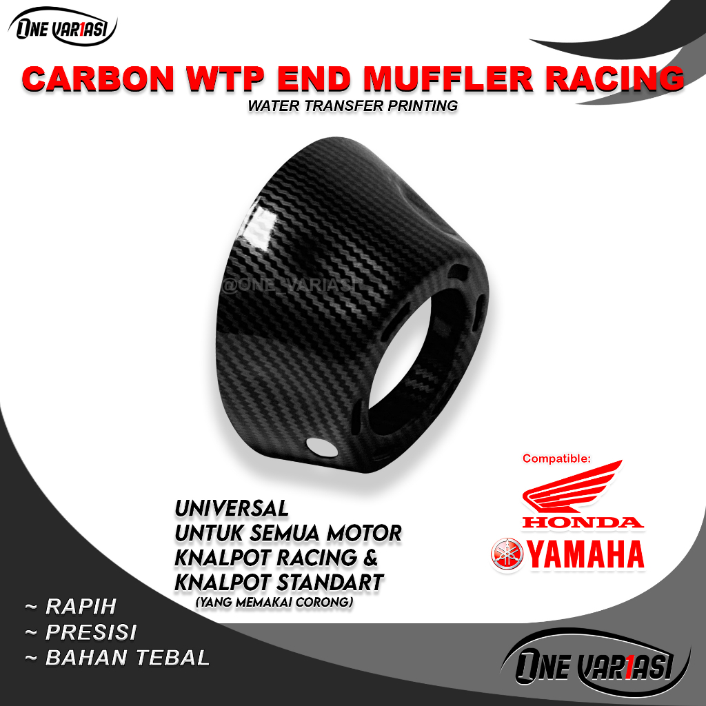 Jual END MUFFLER CUP CORONG KNALPOT STD RACING MATIC UNIVERSAL CARBON ...