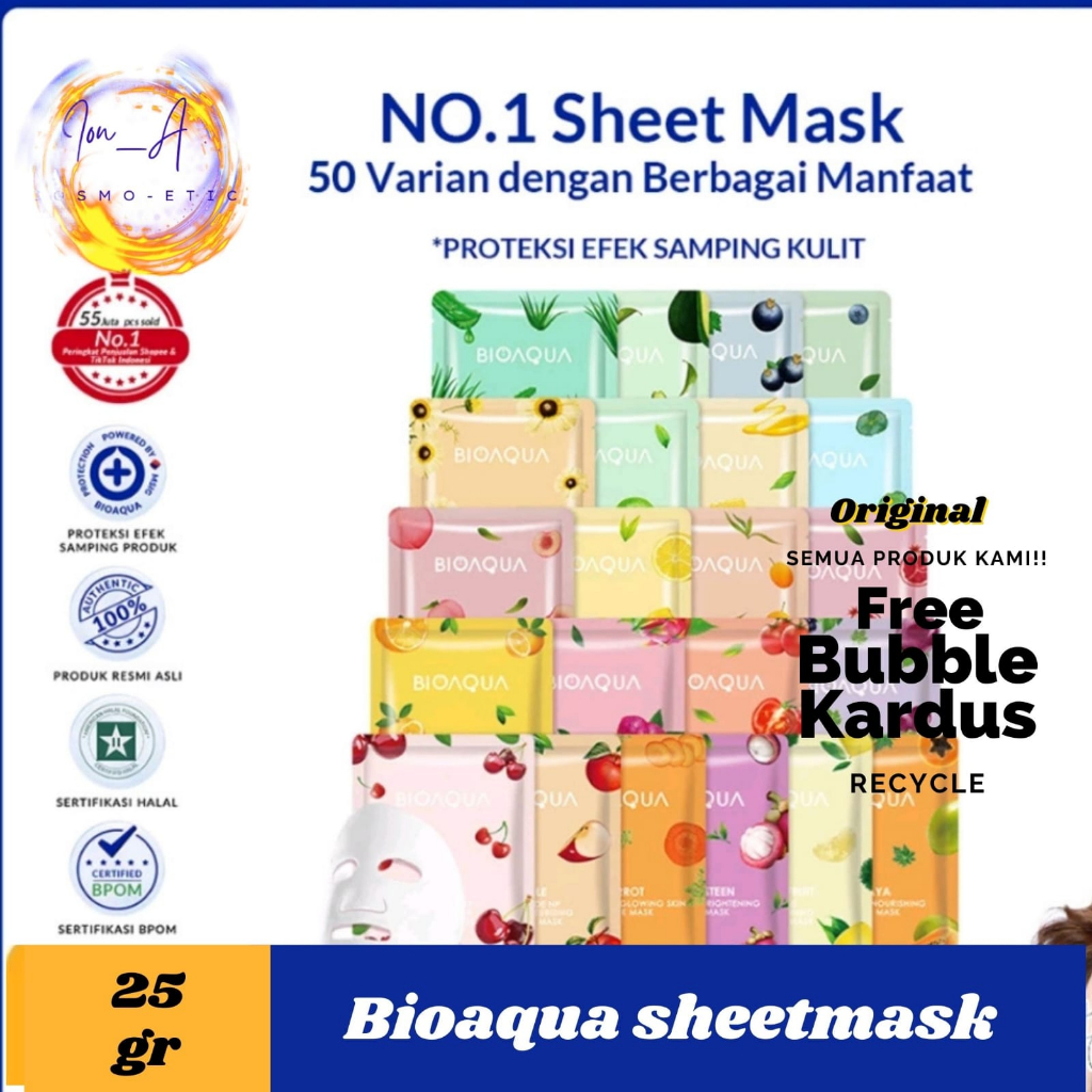 Jual BIOAQUA Masker Sheet Mask Series Masker Wajah | Shopee Indonesia