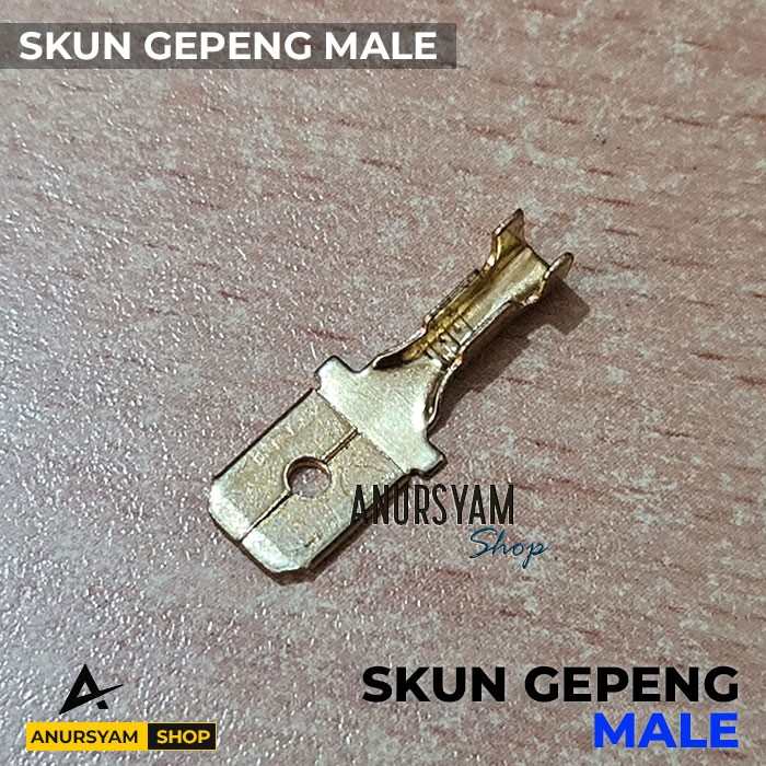 Jual [150] Terminal Skun Gepeng Male Gold | Shopee Indonesia