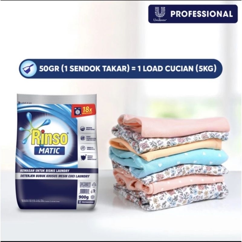 Jual Rinso Matic Professional detergen bubuk 900g | Shopee Indonesia