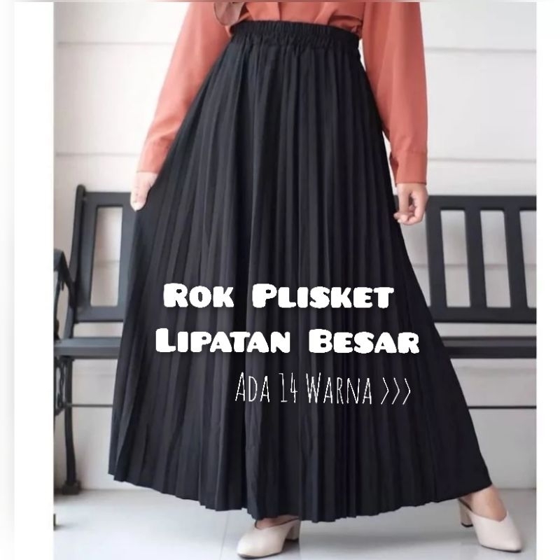 Jual Rok Plisket PREMIUM MAYUNG Lipatan Besar Best Quality Rok Bawahan Jumbo Termurah | Shopee ...