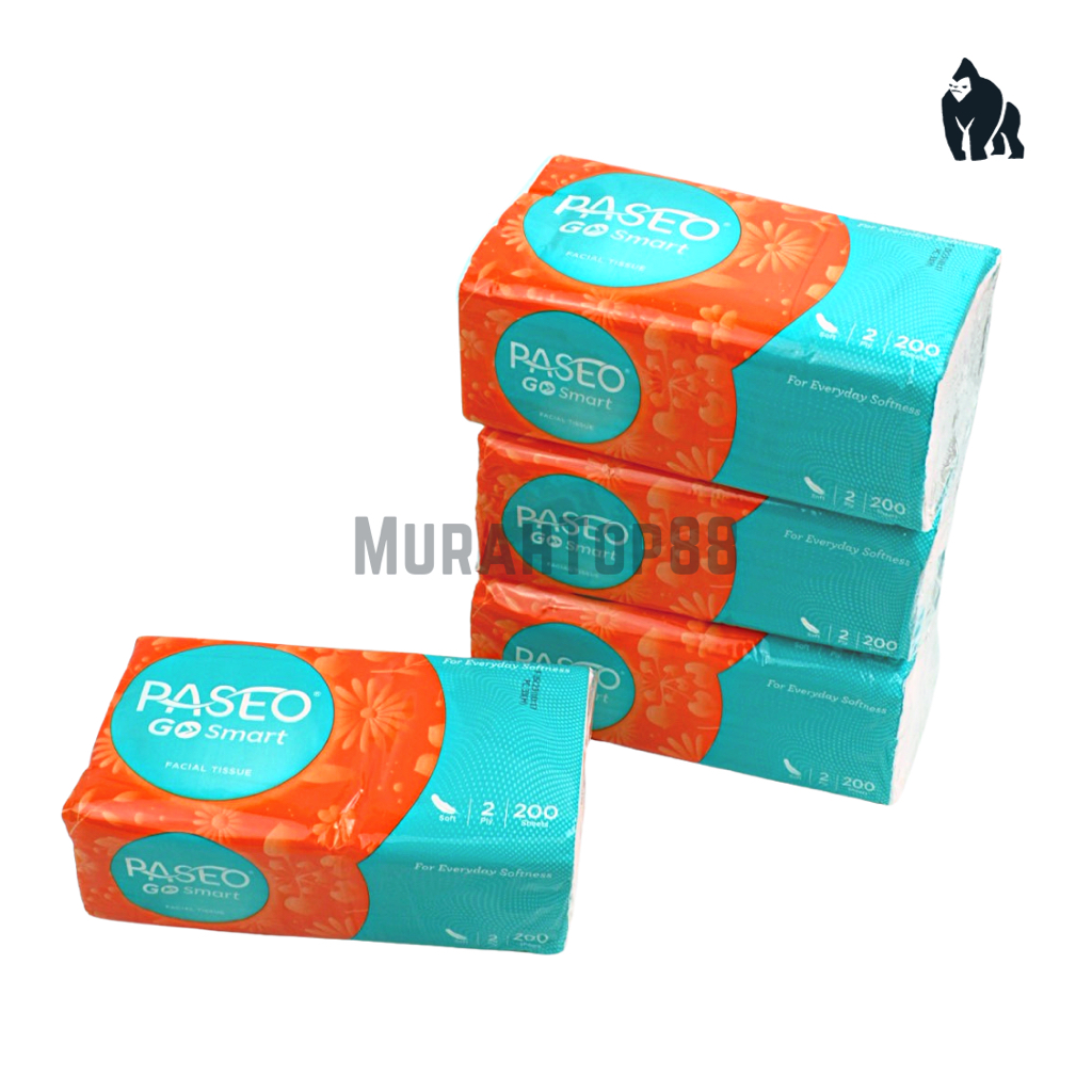 Jual Tissue Paseo Go Smart 2 Ply isi 200 Sheets / Tisu Wajah Soft ...