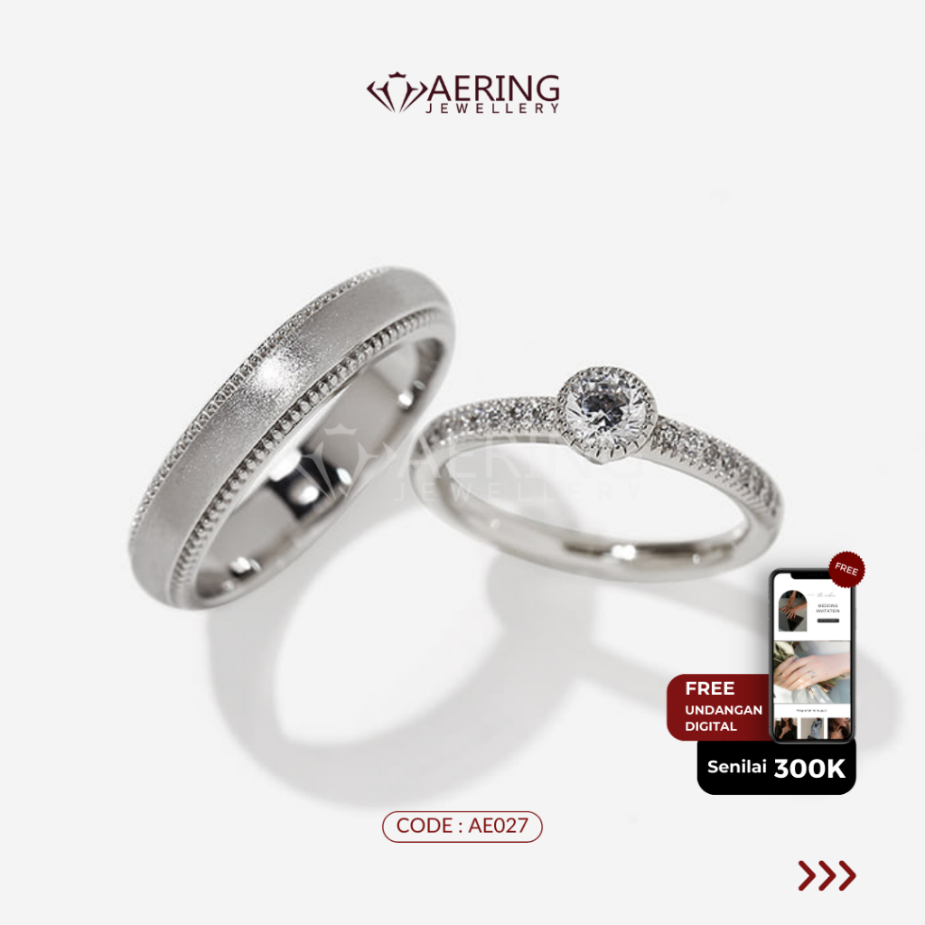 Jual Cincin Kawin Silver Couple Nikah Lamaran Tunangan Pasangan Perak ...