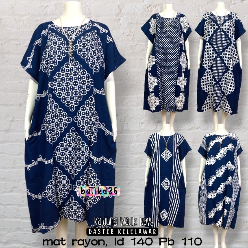 Jual Baju tidur etnik estetik klasik biru navy kelelawar jumbo murah ...