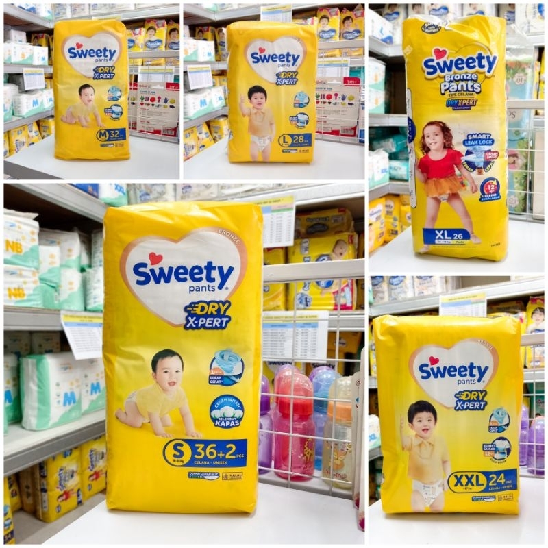 Jual Sweety Bronze Pants S36+2 || M32 || L28 || XL26 || XXL24 Popok Bayi Sweeti Swety S 36 M 32 ...