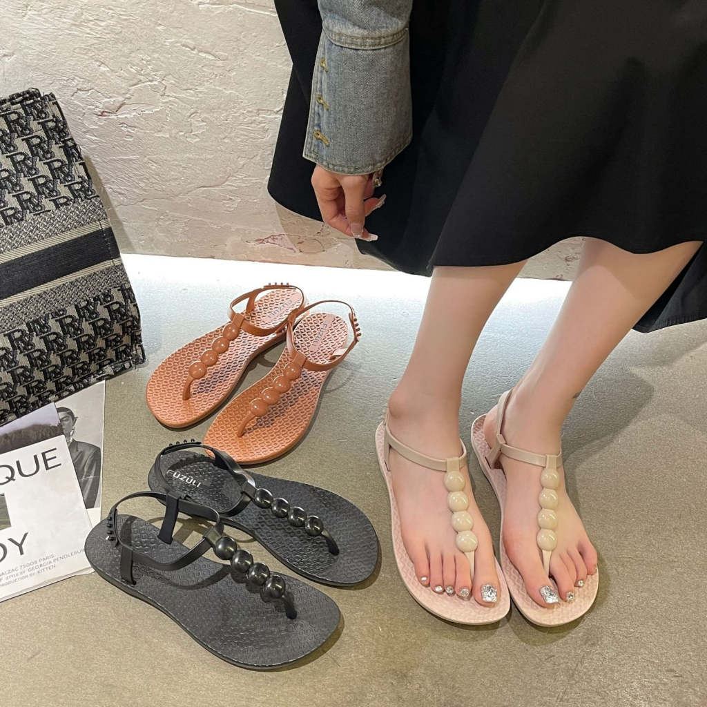 Jual TG1840 Sandal Flat Jepit Wanita Sandal Slip On Bohemian Korean ...