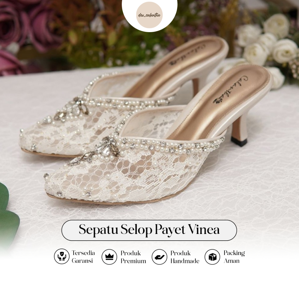 Jual Deu_Calantha Sepatu Pesta Wanita Wedding Shoes Selop Berpayet ...