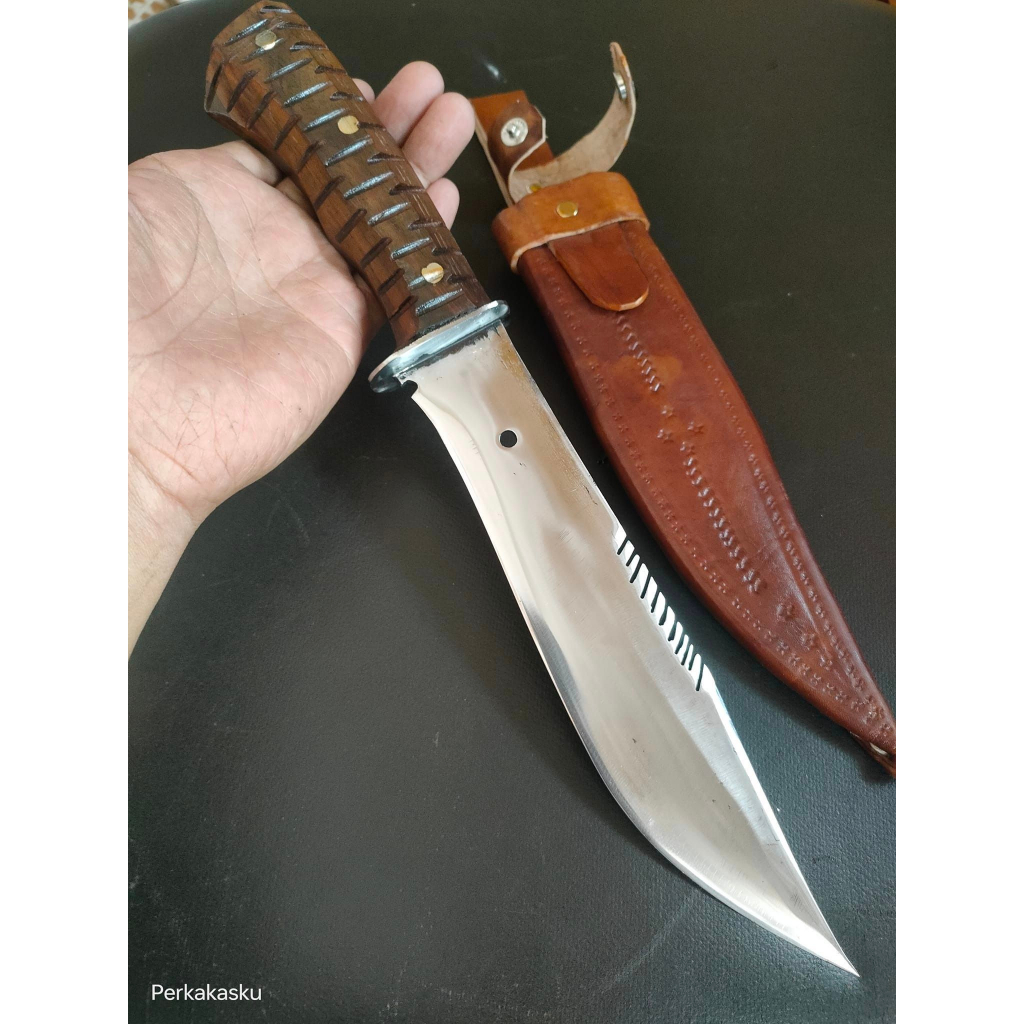 Jual Pisau Bowie Rambo Survival Berburu dan Camping Baja Asli | Shopee ...