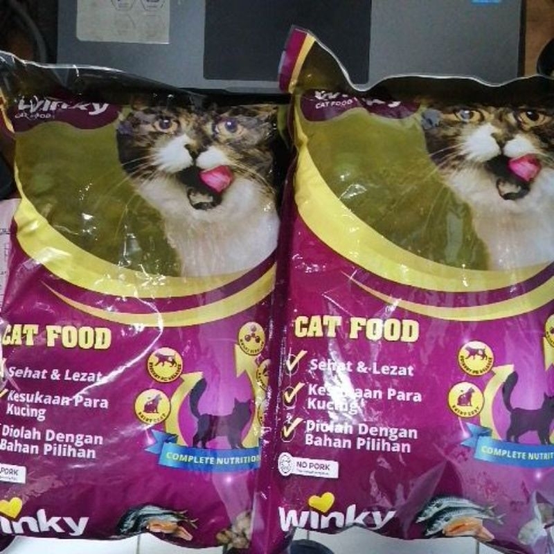 Jual winky cat 1kg makanan kucing murah no pork halal | Shopee Indonesia