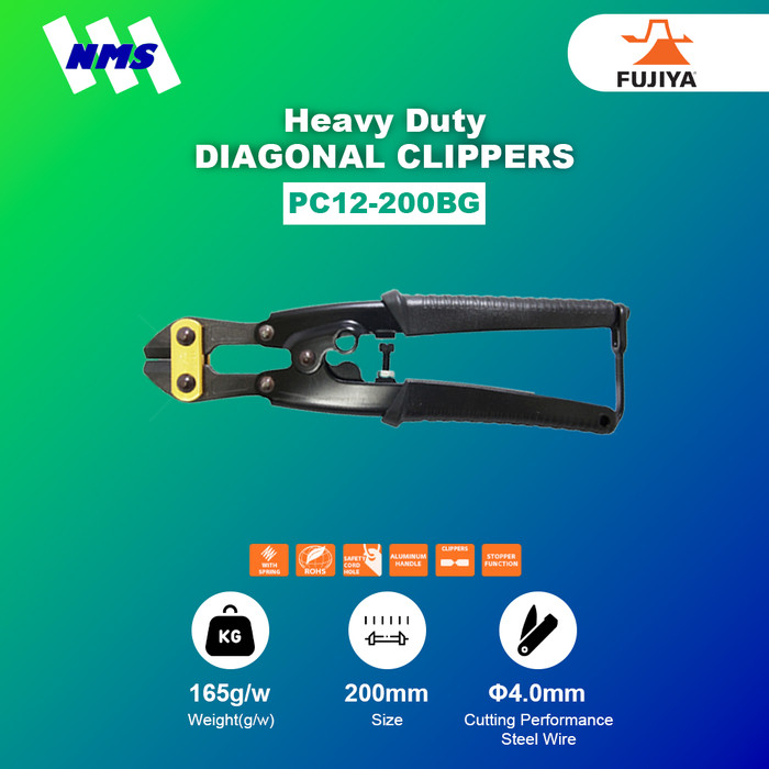 Jual Tang Potong FUJIYA PC12-200BG Heavy Duty Diagonal Clipper Kurokin ...