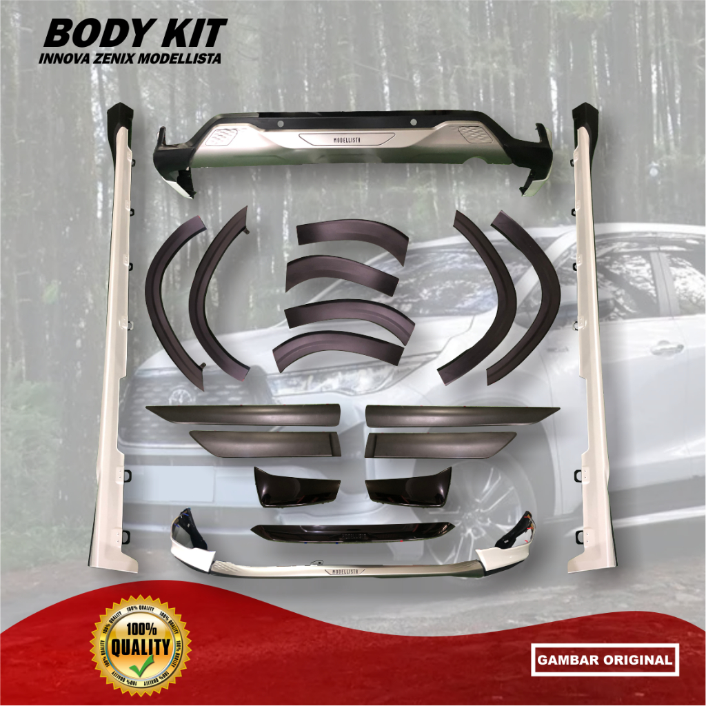 Jual Paket Full Body Kit Innova Zenix Q Modellista PUTIH | Shopee Indonesia