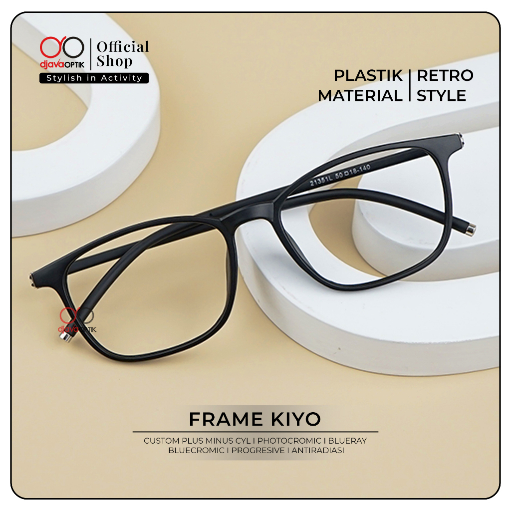 Jual DJAVA OPTIK - Frame Kiyo - Kacamata Korea Persegi Panjang Plastik Lentur | Shopee Indonesia