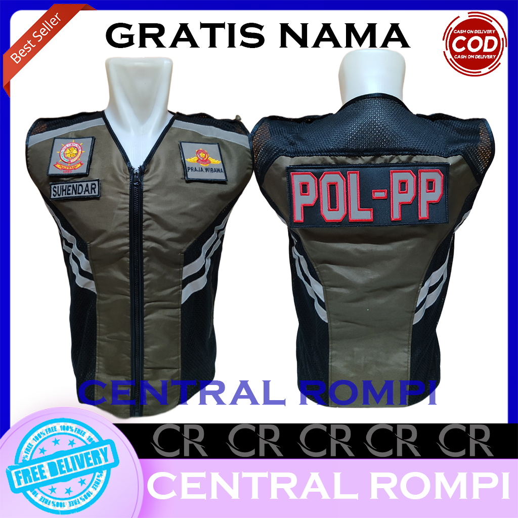 Jual Rompi PolPP Bahan Taslan Anti Air Premium/Rompi Pamong Praja/Rompi ...