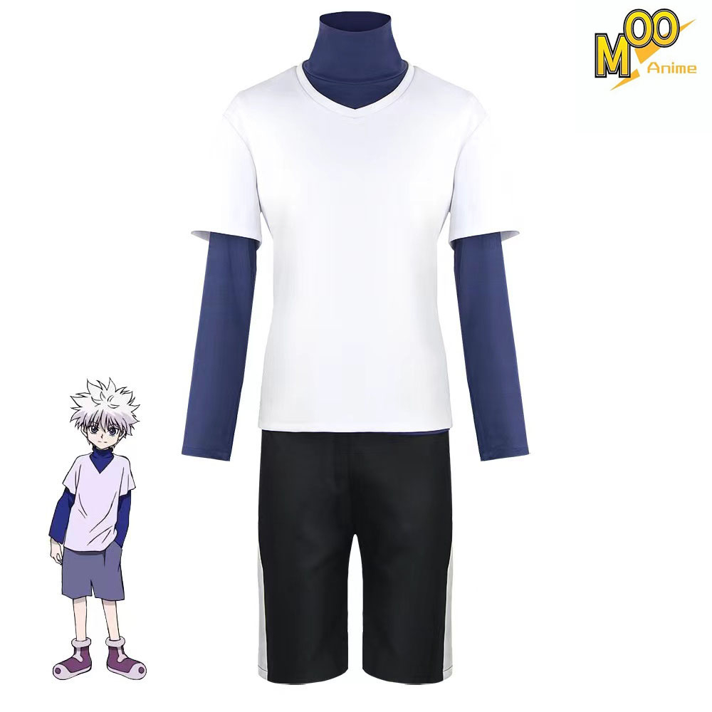 Jual HUNTER×HUNTER Killua Zoldyck Cosplay Costume Uniform Suit Full Set Outfit and wig | Shopee ...
