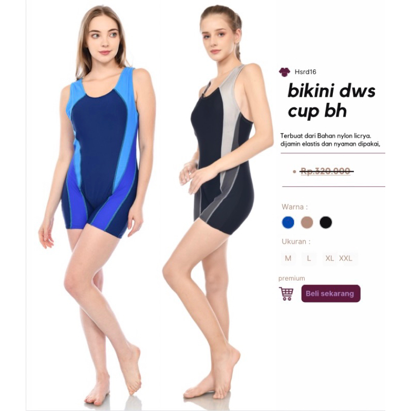 Jual Hsrd16 Swimsuit Baju Renang Wanita Big Size One Piece Model 2023
