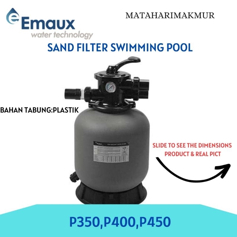 Jual FILTER KOLAM RENANG+MPV1,5"/ SAND FILTER SERI P(plastik) EMAUX ...