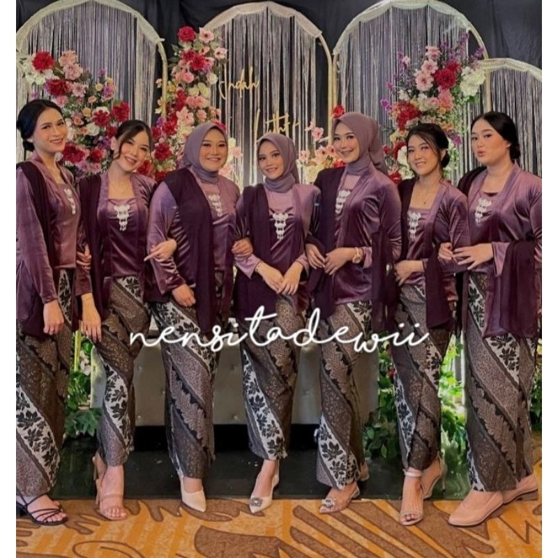 Jual (Bridesmaid, UT) 1 SET Kebaya + Rok Plisket / Model Kutubaru ...