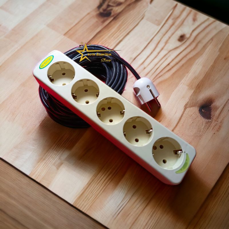 Jual Stop Kontak Listrik Set MATSUI 1 / 2 / 3 / 4 / 5 Lubang + Panjang Kabel 5 Meter + Steker ...