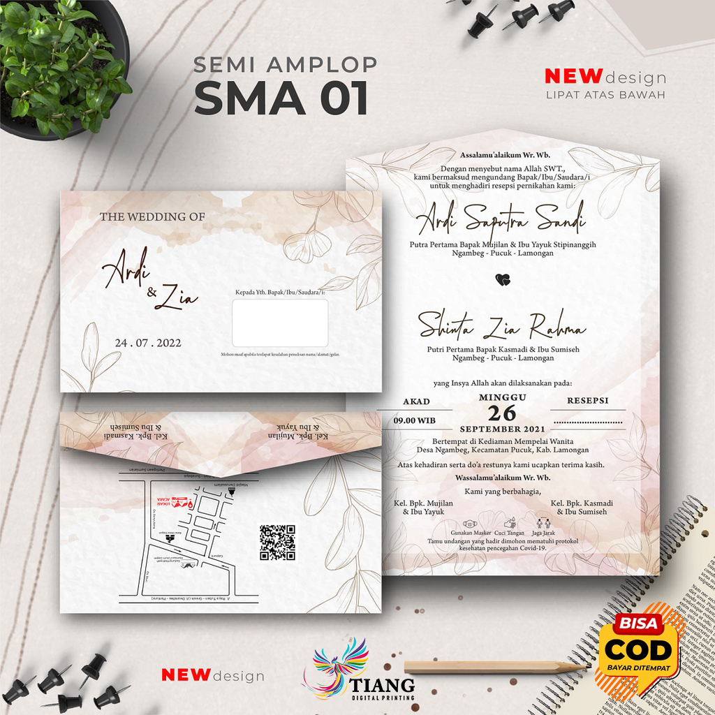 Jual SMA 01 || UNDANGAN NIKAH SEMI AMPLOP || UNDANGAN PERNIKAHAN ...