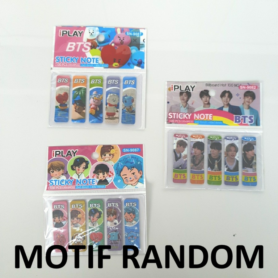 Jual Pembatas Buku Post It BTS BT21 Pembatas Buku Stiker Sticky Notes ...