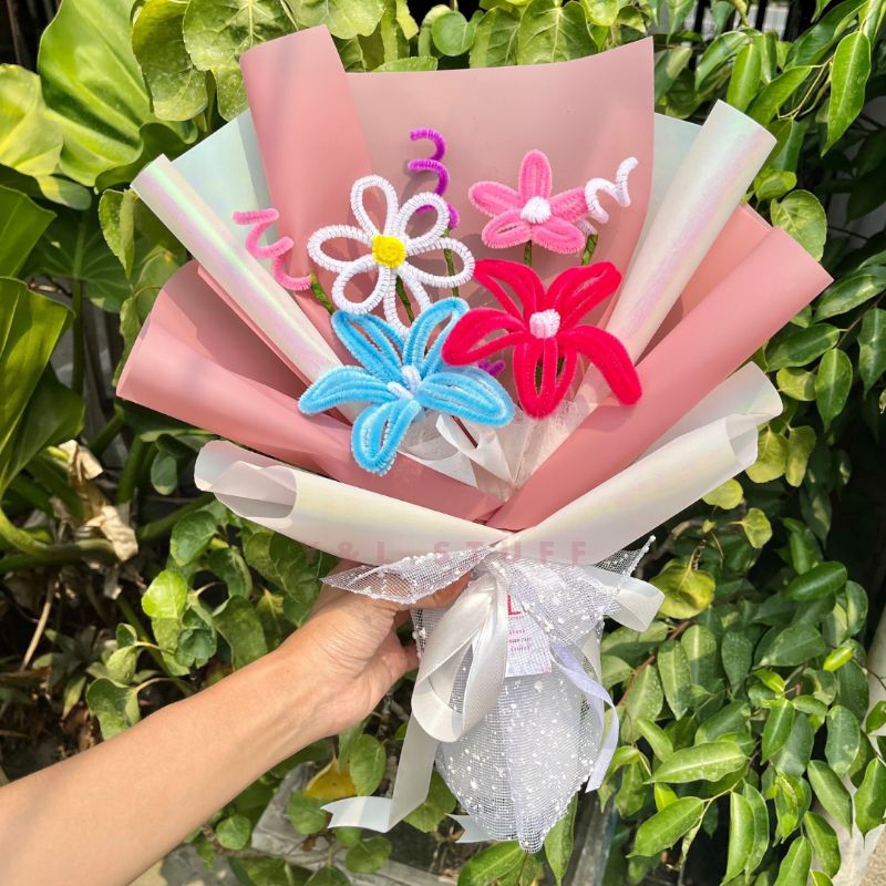 Jual 1 HARI JADI | BLOOMS BUCKET/BUKET PIPE CLEANER/ BUKET KAWAT BULU ...