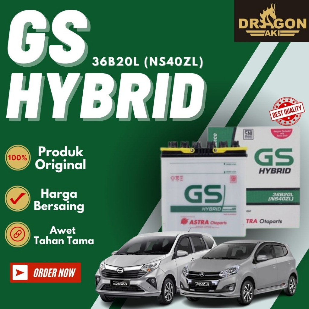 Jual Aki mobil gs hybrid ns40zl (AKI MOBIL AVANZA,AYLA,TERIOS DLL) | Shopee Indonesia