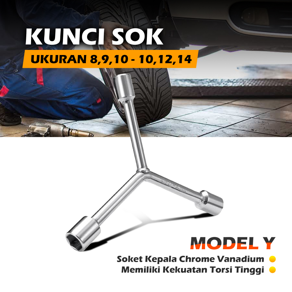 Jual Kunci Sok Y Kunci Pas Ukuran 8 9 10 - 10 12 14 Pendek Cabang Tiga ...