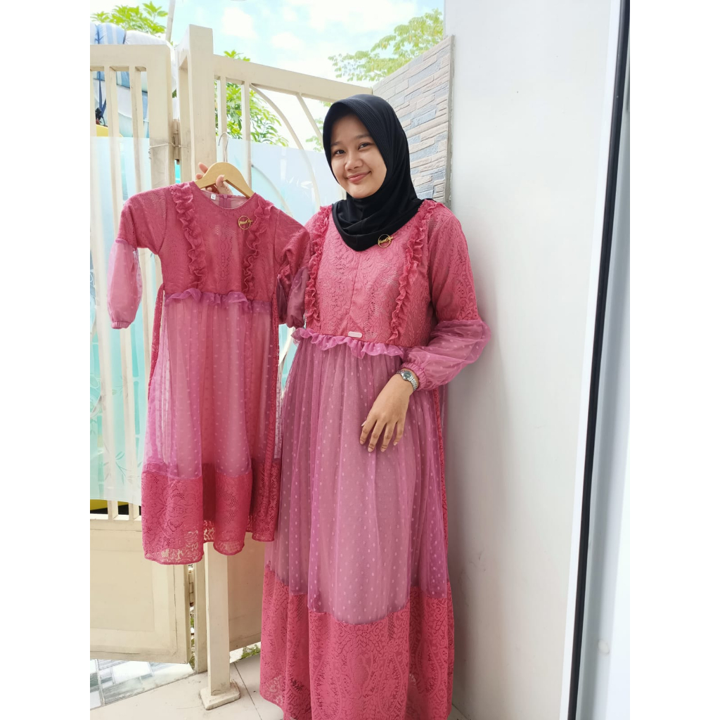 Jual GAMIS BROCADE MIX TULLE ZULFA DRESS FULL FURING / GAMIS PESTA ...