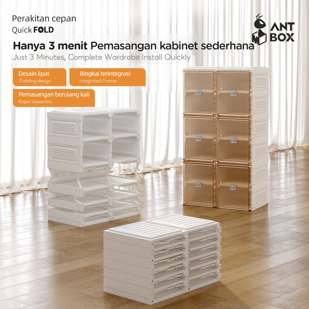 Jual ANTBOX Rak Sepatu Tertutup Ready Stock 8- 40 Box Sepatu Lemari ...