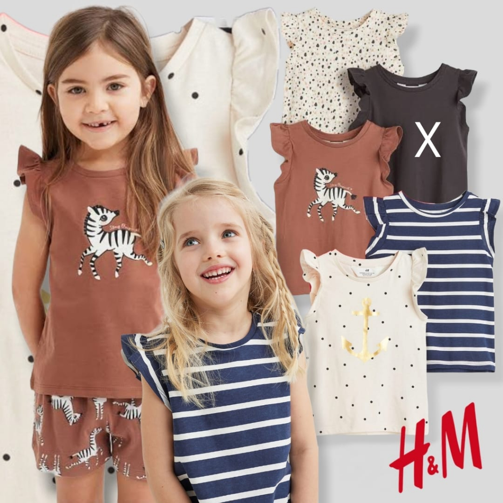 Jual Kaos Atasan Anak Perempuan Ruffle H*M Original (9m - 10y) | Shopee Indonesia