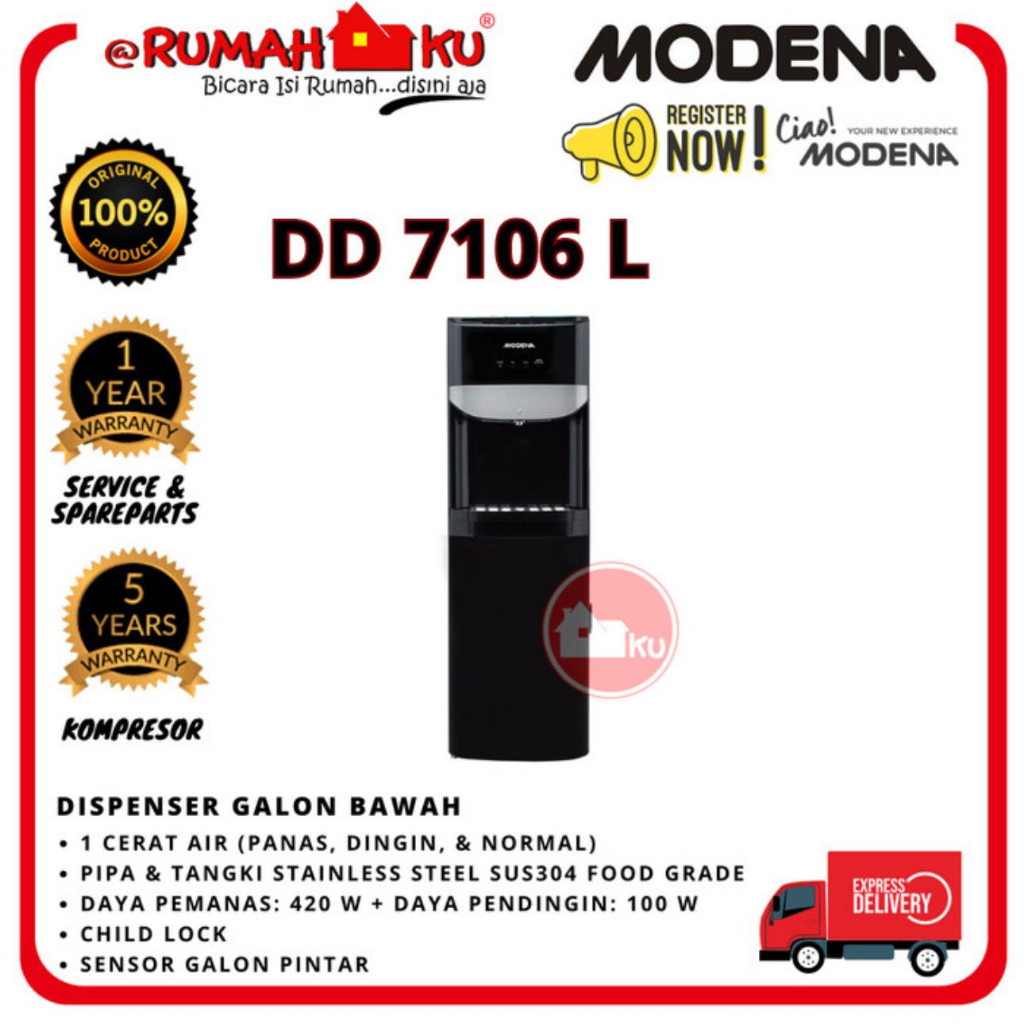 Jual MODENA WATER DISPENSER DAVION - DD 7106 L GALON BAWAH | Shopee ...