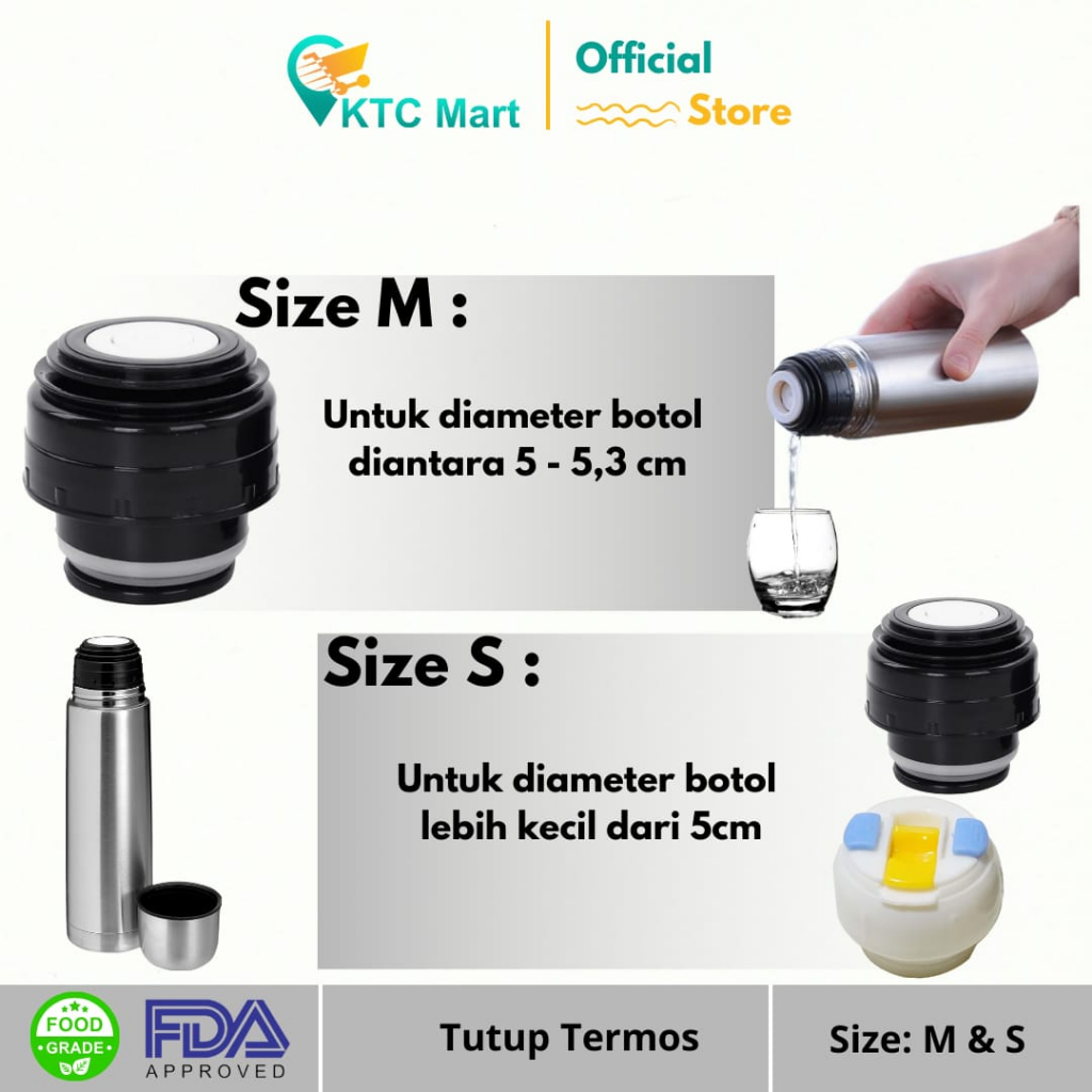 Jual Tutup Botol Termos Air Panas Stainless Air Minum Tumbler Air ...