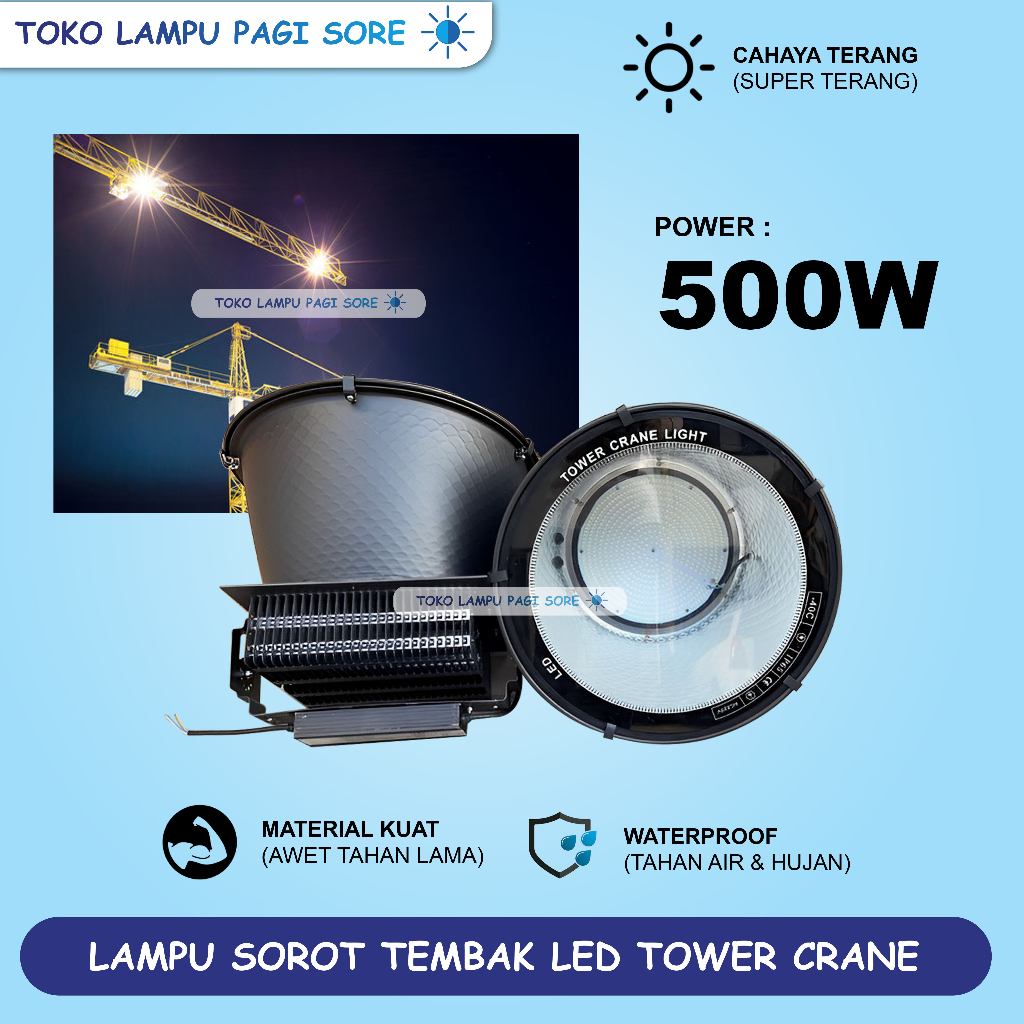 Jual Lampu Sorot LED 500W Tembak Terang Untuk Lapangan Gudang Proyek ...
