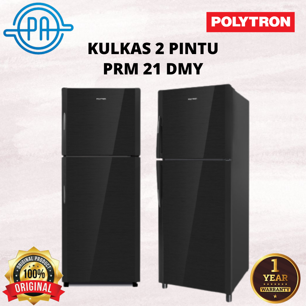 Jual KULKAS LEMARI ES 2 PINTU POLYTRON PRM 21DMY 210 LITER / PRM 21 DMY ...