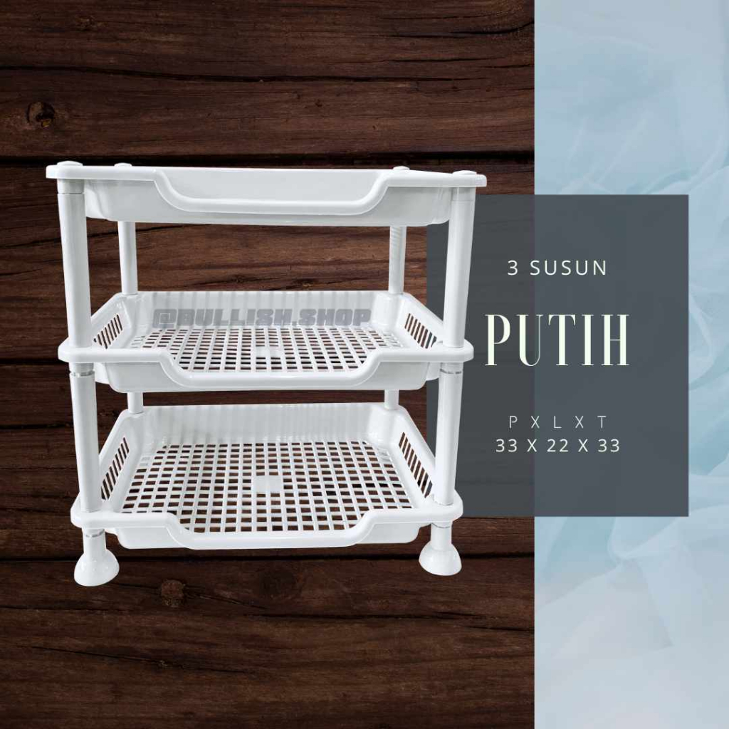 Jual Rak Segi Empat Serbaguna 2 Susun Plastik 3 Tingkat Rack Tempat ...