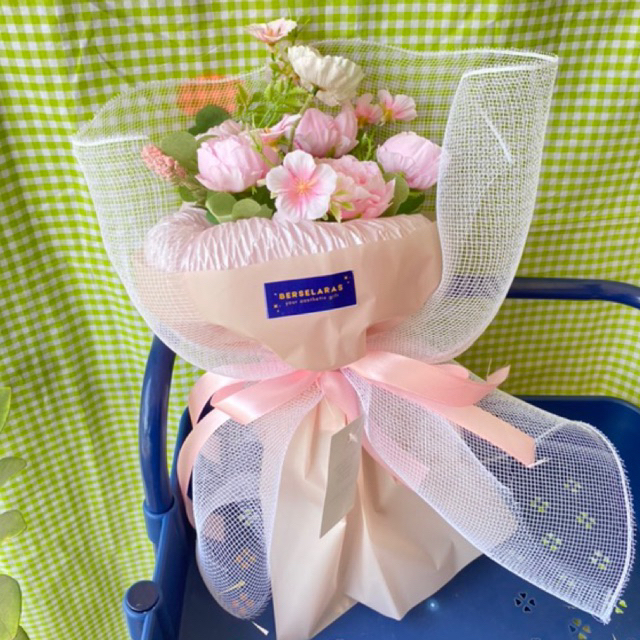 Jual buket bunga round bouquet korean buket free kartu ucapan by ...