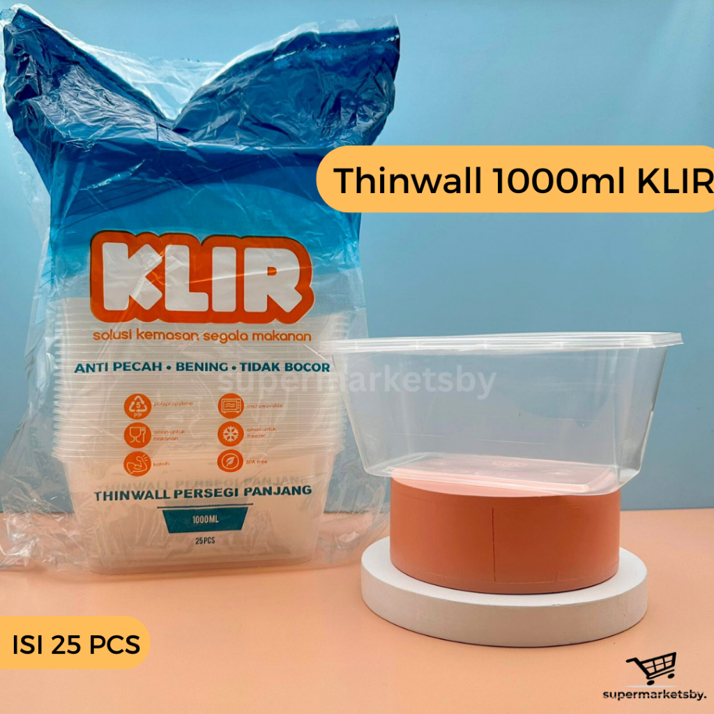Jual [THINWALL KLIR] Thinwall Kotak Makan Persegi Panjang 500, 650, 750 ...