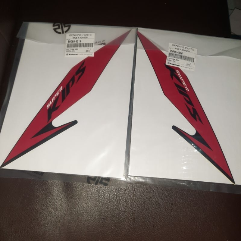 Jual STIKER STICKER SUPER KIPS NINJA RR NEW 2014 MERAH HITAM ORIGINAL ...