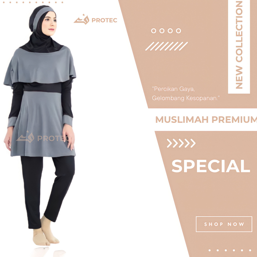 Jual baju renang muslimah wanita muslimah swimsuit wanita syari PROTEC muslim hijab jumbo remaja ...