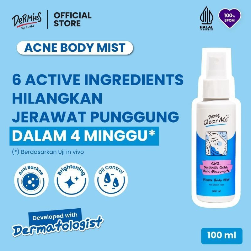 Jual Dermies Clear Me Pimple Body Mist 100ml - Treatment Jerawat ...