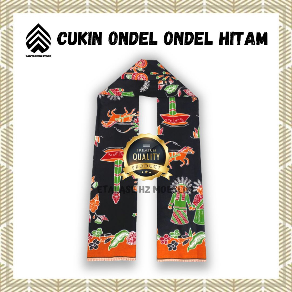 Jual Syal Betawi Hitam Selendang Syal Motif Ondel Ondel Hitam Termurah ...