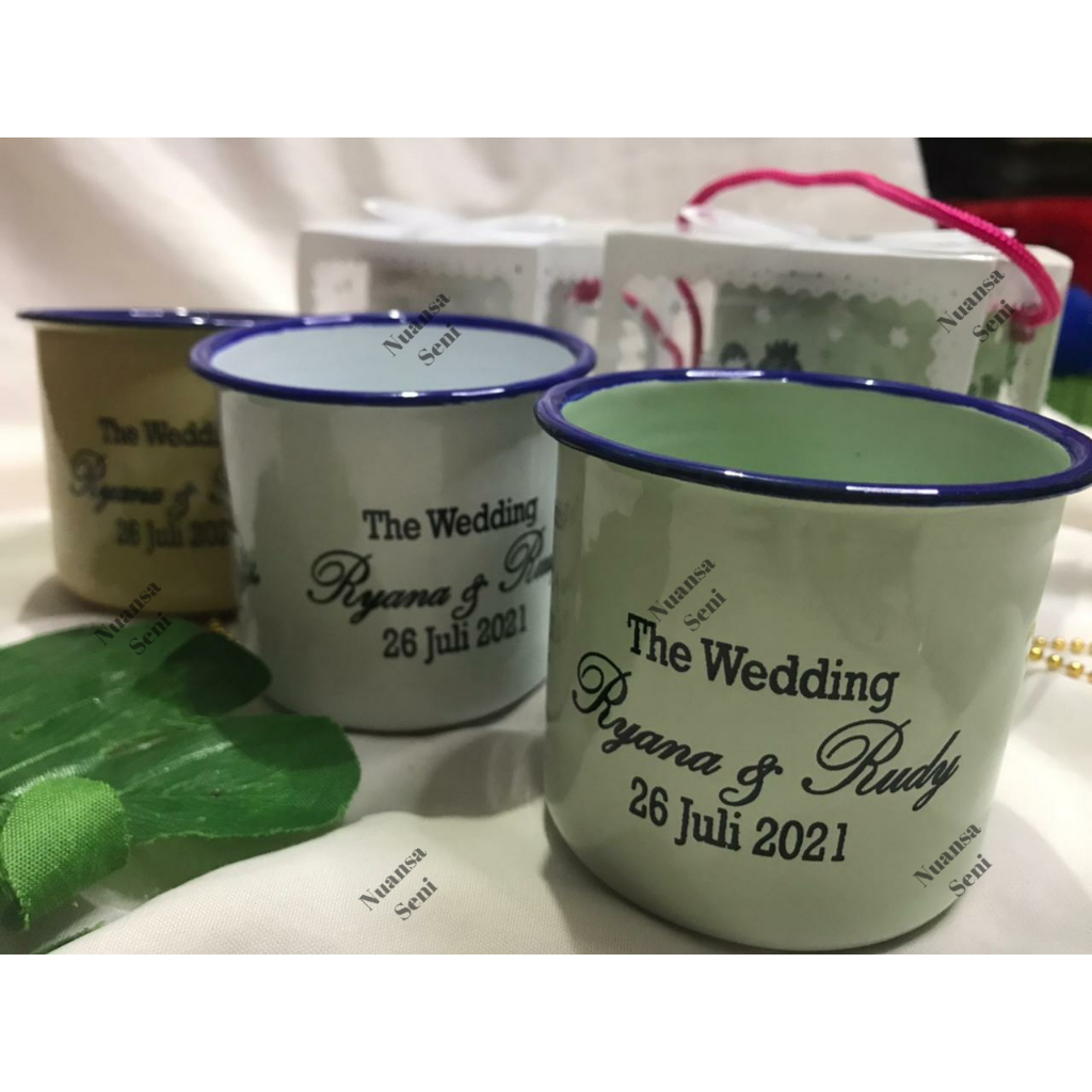 Jual Souvenir Gelas Minum Enamel Cangkir Kopi Mug Teh Kaleng Warna ...