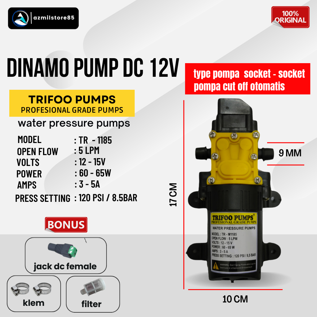 Jual DINAMO PUMP DC 12 V POMPA AIR CUCI MOTOR | Shopee Indonesia