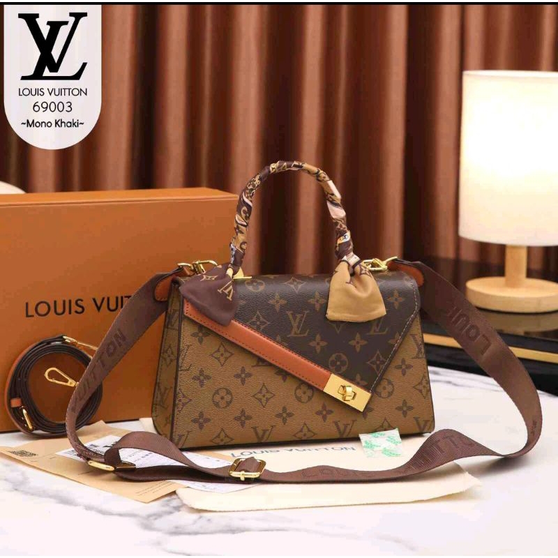 Jual Louis Vuitton MEDIUM Flap Scalene Triangle In Monogram Coated Canvas Top Handle Bag #69003 ...