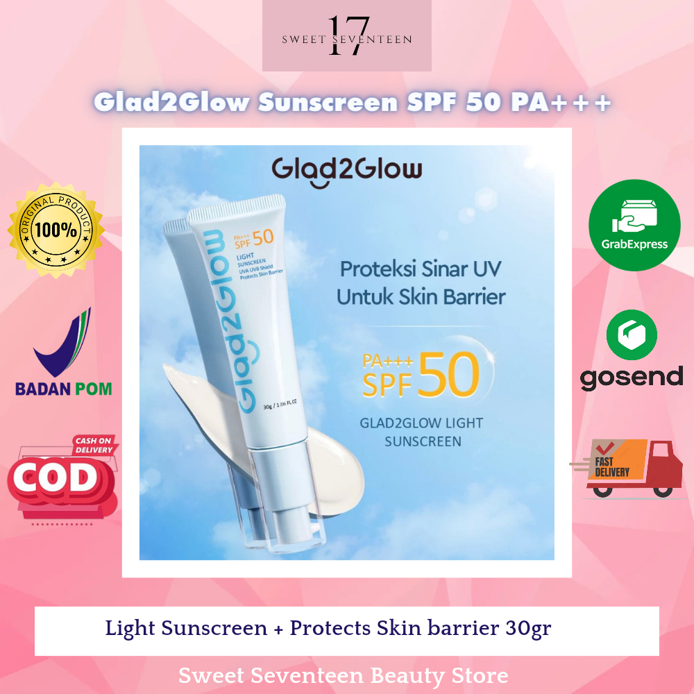 Jual Glad2Glow Light Sunscreen SPF 50 PA+++ | Shopee Indonesia
