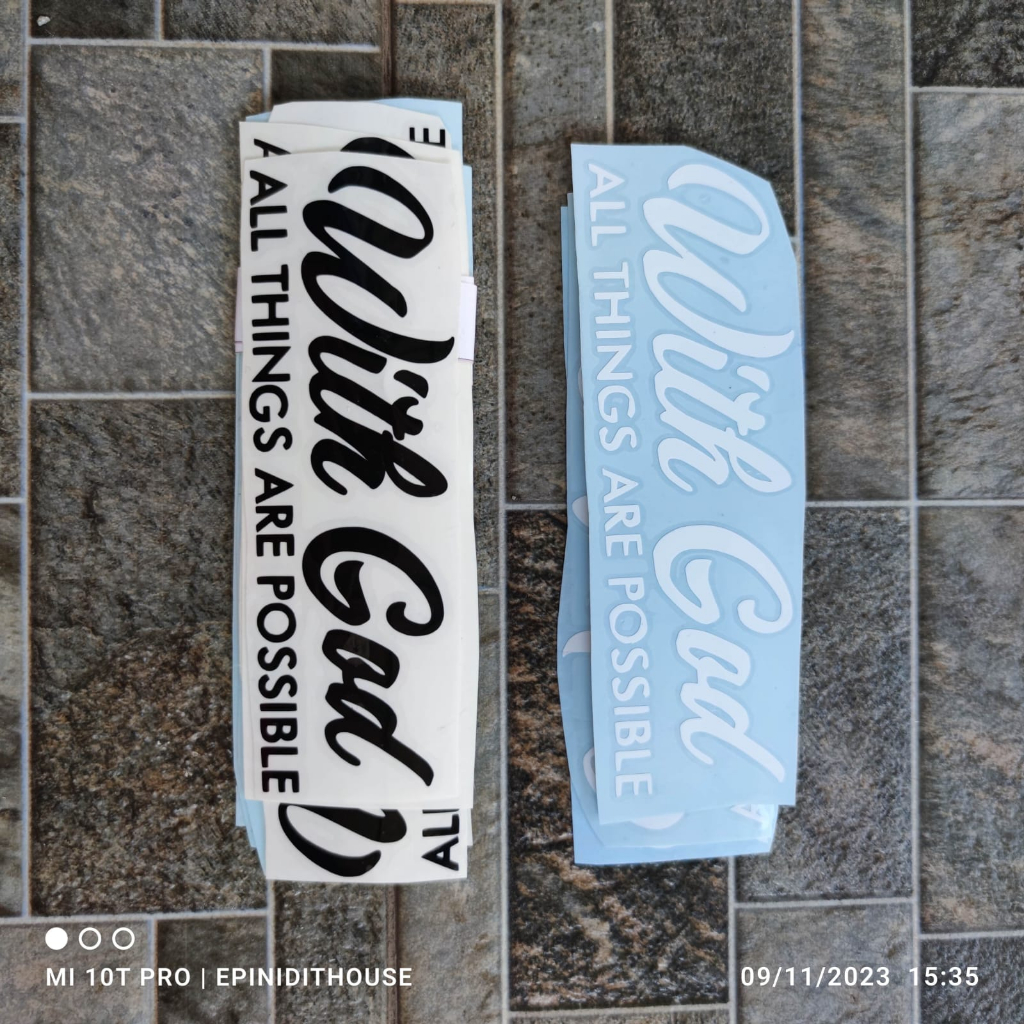 Jual Obral Cuci Gudang With God All Things Stiker Rohani Katolik ...
