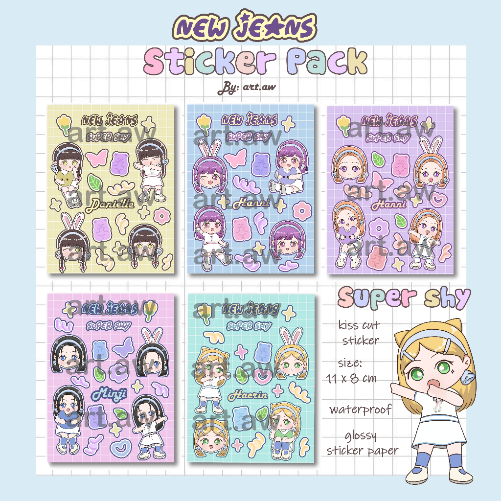 Jual New Jeans SUPER SHY sticker fanart by art.aw | Shopee Indonesia